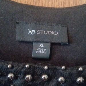 AB Studio | Dresses | Ab Studio Black Studded Mini Dress | Poshmark